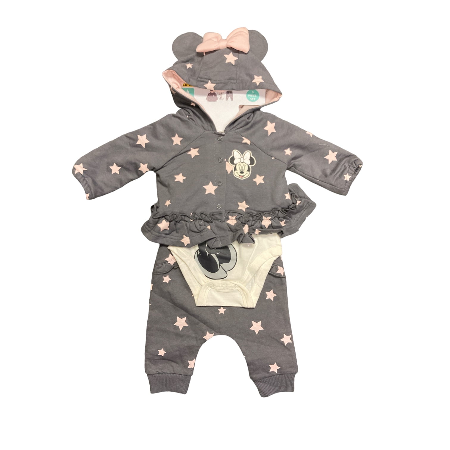 Disney Baby Infant/Toddler Girl's 3 Piece Outfit Set (Dark Grey, 9M ...