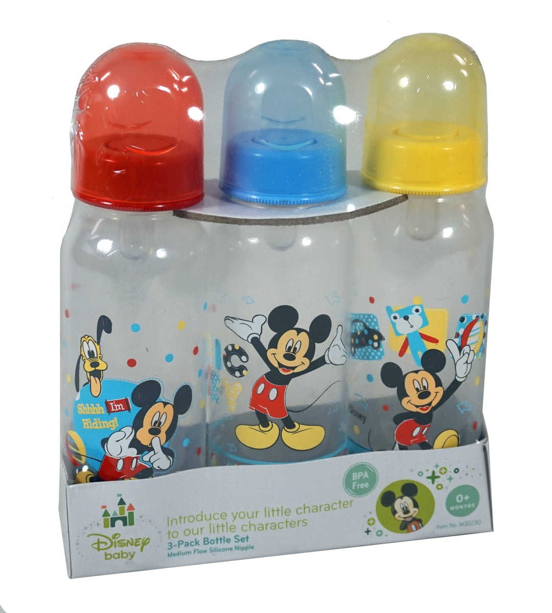 Disney Baby Mickey Mouse 3-Pack Bottle Set - Medium Flow Silicone ...