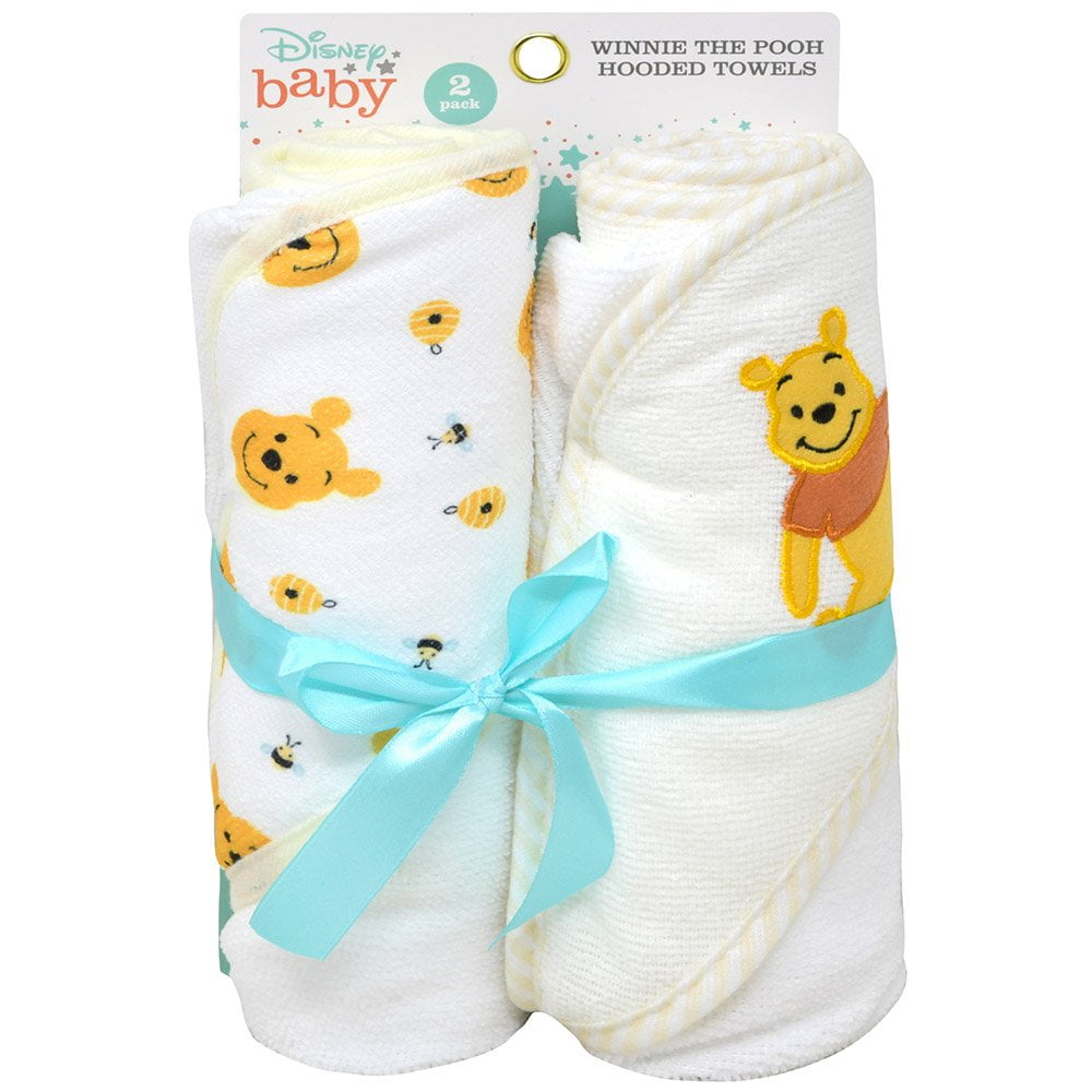 Winnie The Pooh 2pk Hooded Baby Bath Towels with Wash Cloths - Walmart.com
