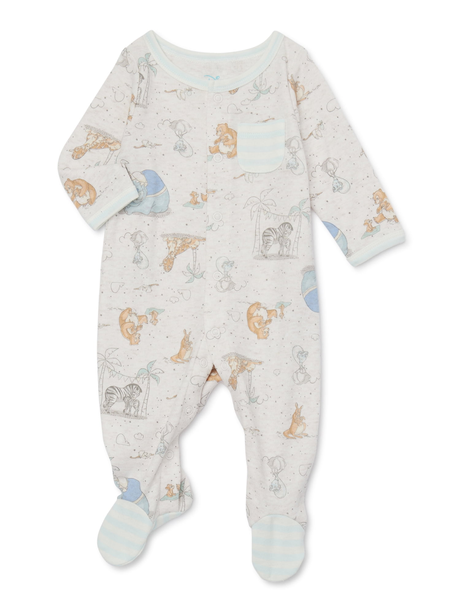 Dumbo Baby Sleep N Play Footed Onesie, Sizes Preemie-6 Months, Cotton ...