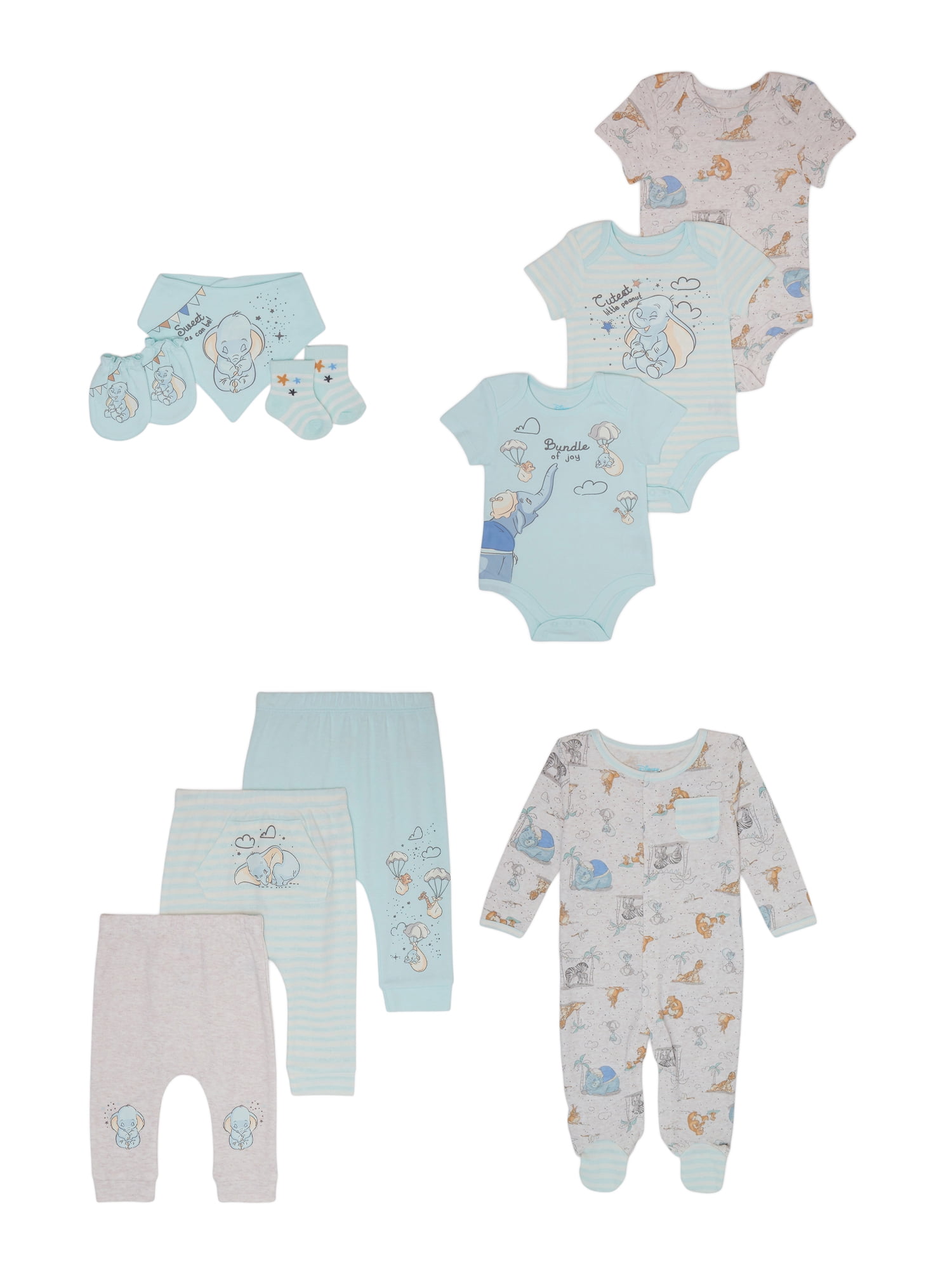 Disney Baby Wishes + Dreams Dumbo Layette Shower Gift Set Bundle, 10 ...