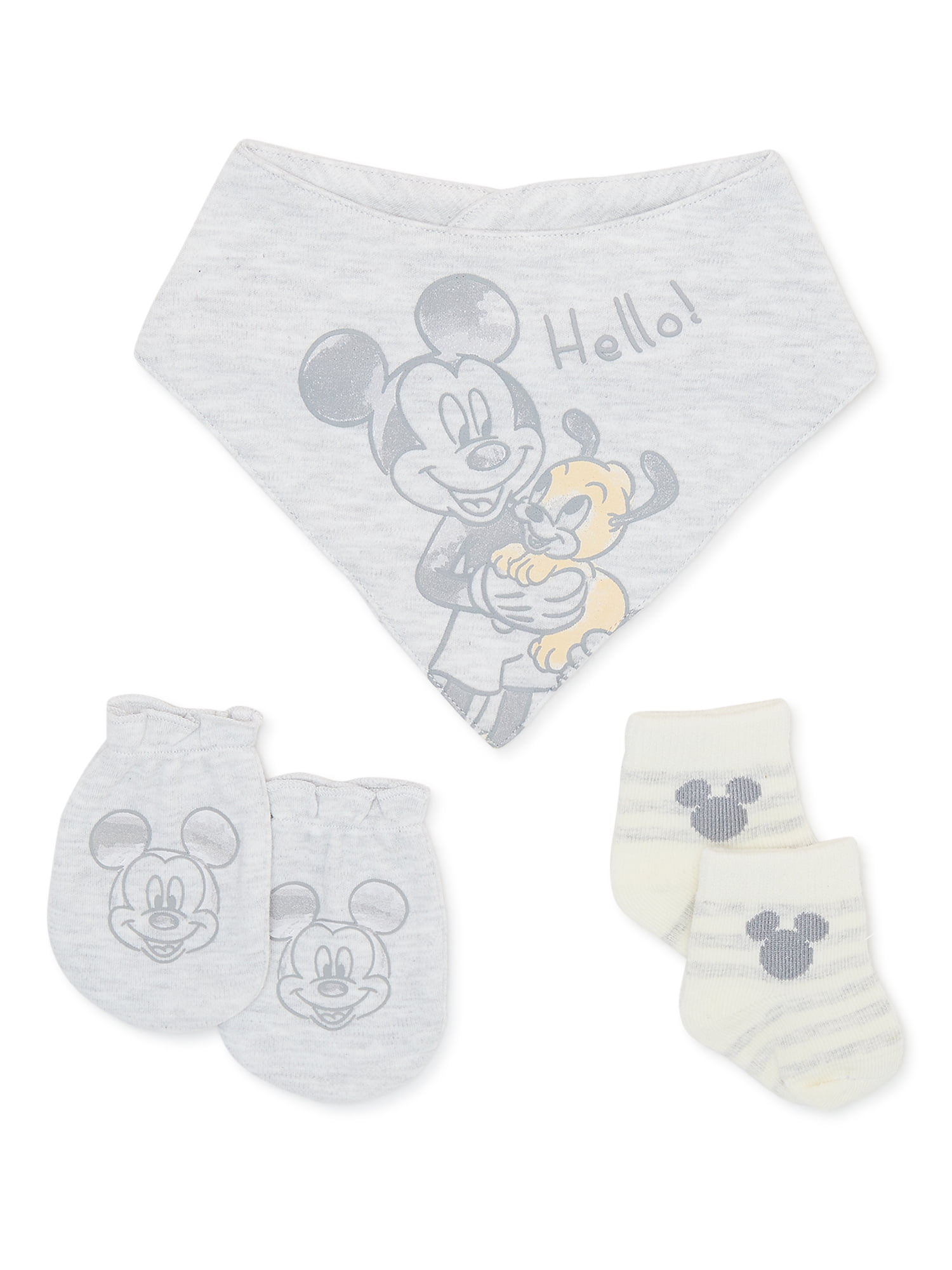 Disney Baby Wishes + Dreams Mickey Mouse Infant Bib, Socks and Mittens ...