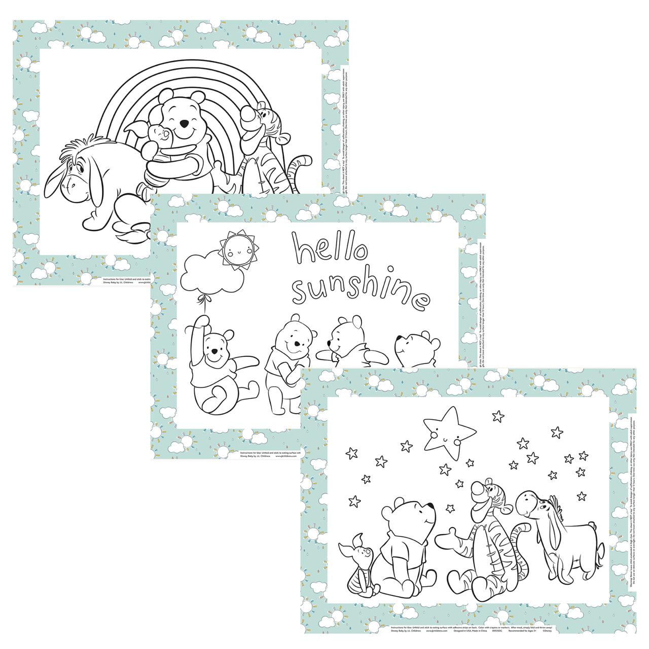 Disney Baby by J.L. Childress ColorMe Disposable Placemats, 24 Pack ...