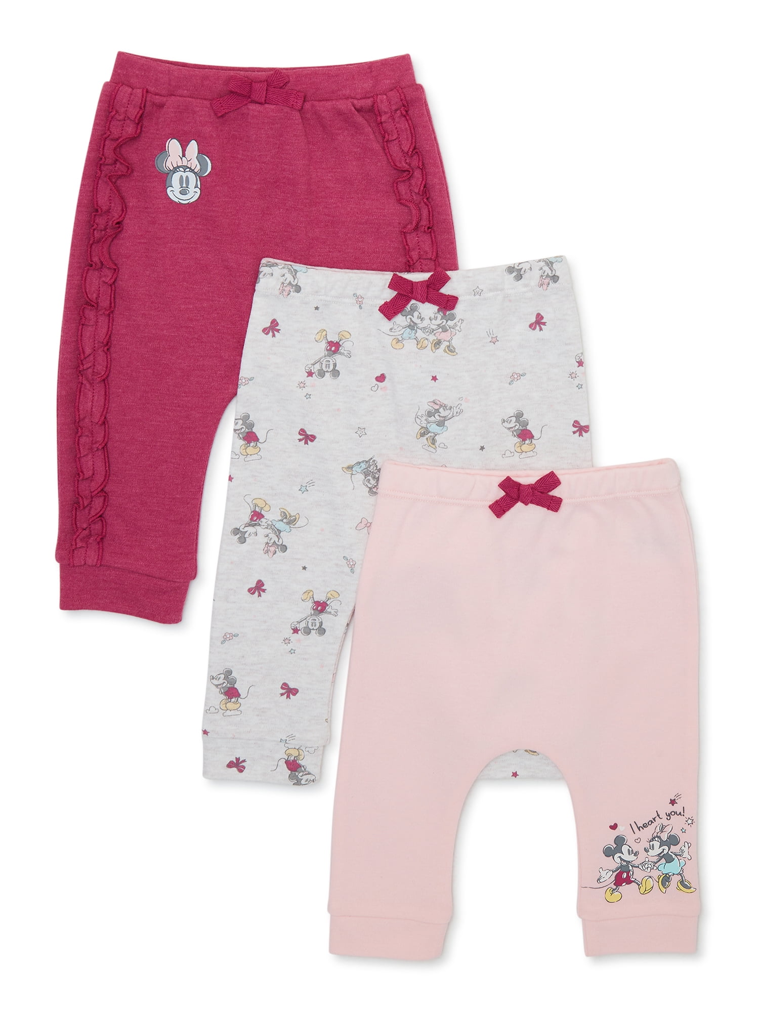 Disney Baby Minnie Mouse Sweatpants - 3-Pack - Cozy Joggers - Walmart.com