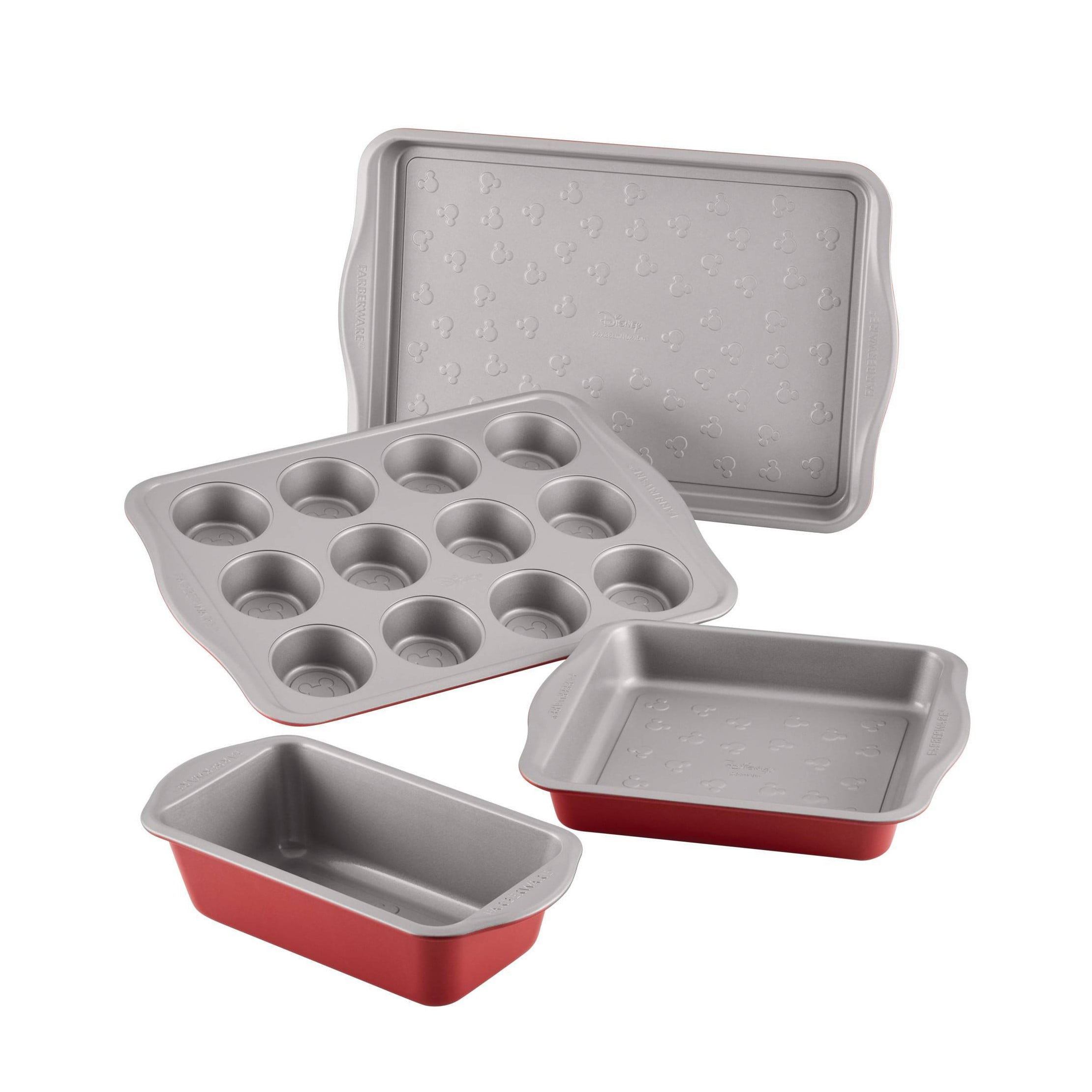 Disney Bake with Mickey Mouse 4pc Nonstick Bakeware Set Red - Walmart.com