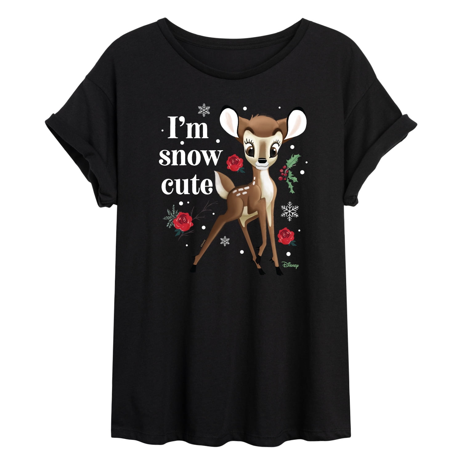 Disney Bambi - Christmas - I'm Snow Cute - Women's Oversized T-Shirt ...