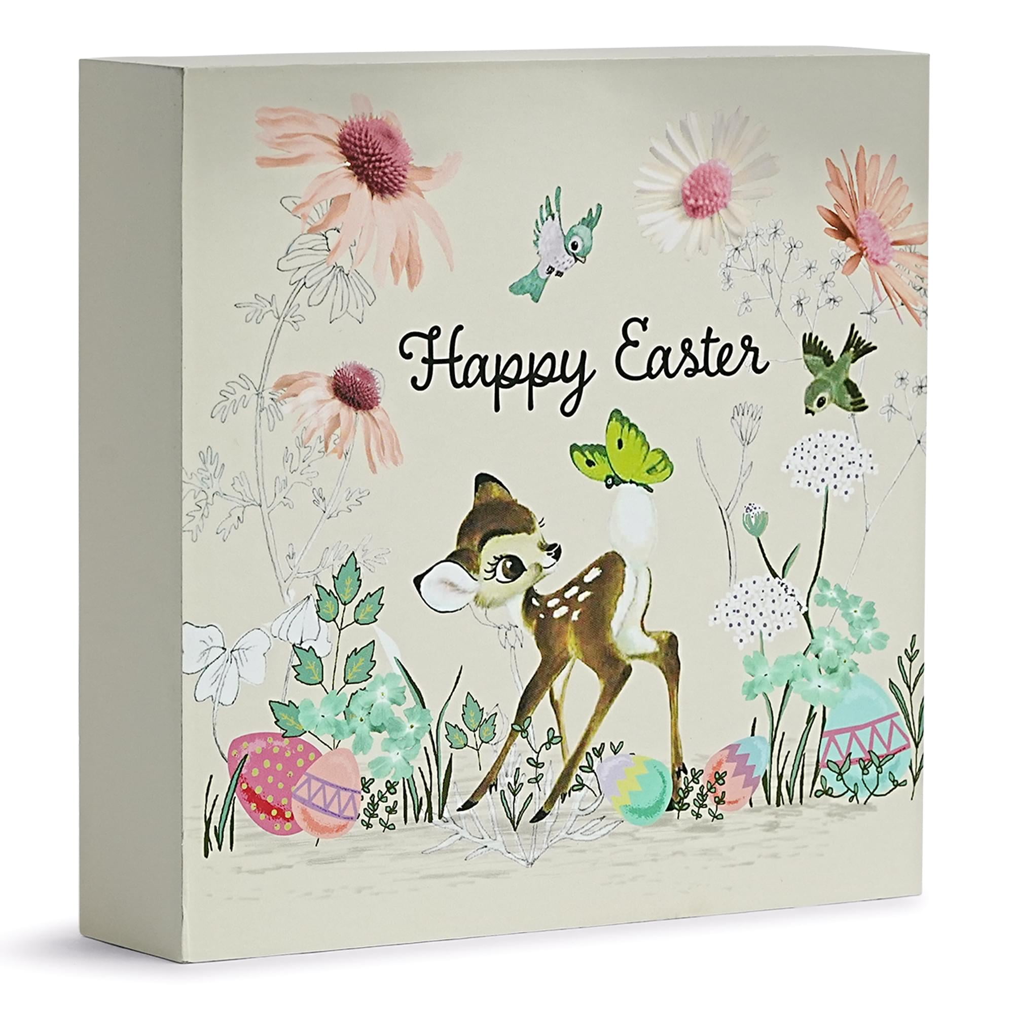 Disney Bambi "Happy Easter" 6 x 6 Inch Wood Box Sign - Walmart.com