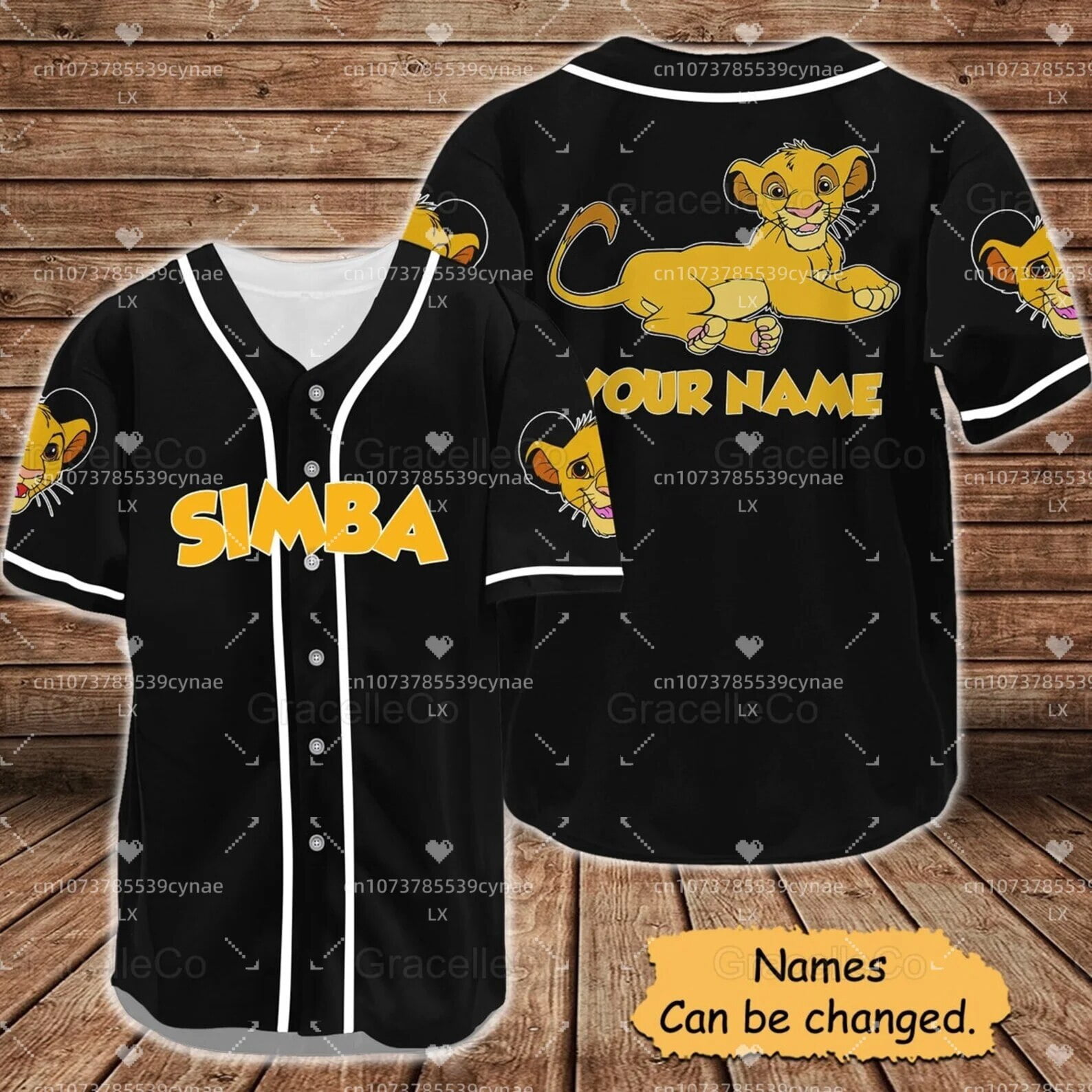 Disney Baseball Shirt Simba Shirt 3D Printed Mesh Custom Name Baseball ...