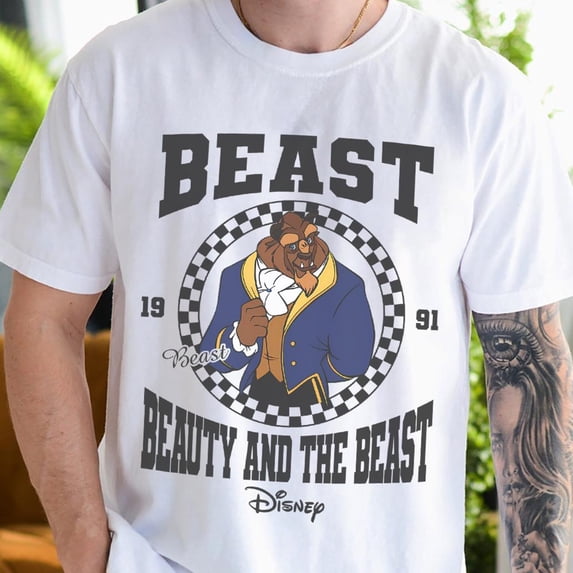 Disney Beast Est 1991 Checkered Circle Shirt Beauty And The Beast Belle ...
