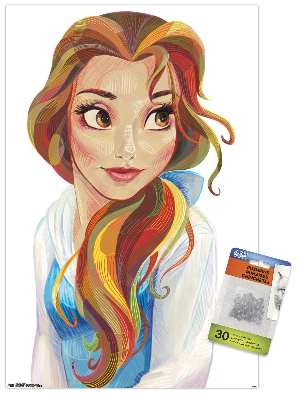 Disney Beauty And The Beast - Belle - Stylized Wall Poster with Push ...