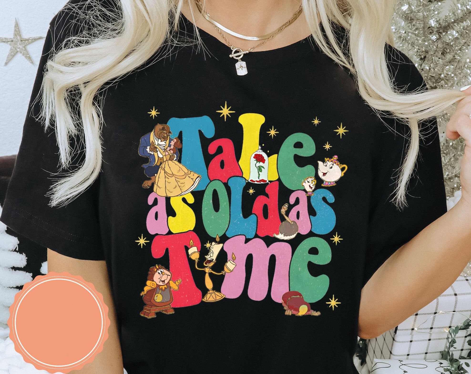 Disney Beauty And The Beast Characters Group Shot Shirt, Tale As Old As ...