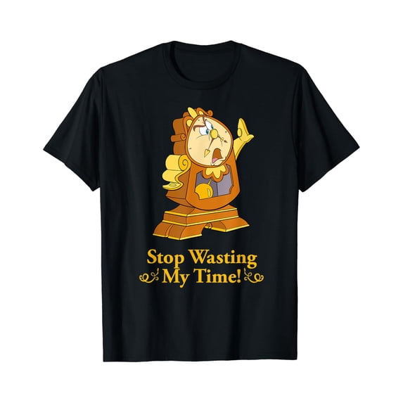 Disney Beauty And The Beast Cogsworth Stop Wasting My Time T-Shirt ...
