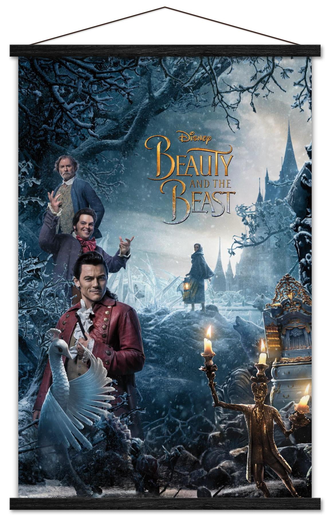 Disney Beauty And The Beast - Triptych 1 Wall Poster with Wooden ...