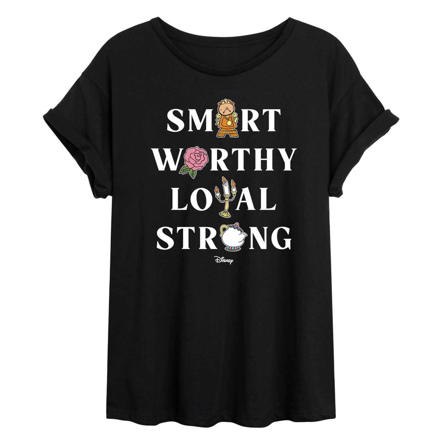 Disney Beauty & The Beast - Smart Worthy Loyal Strong - Juniors Ideal ...