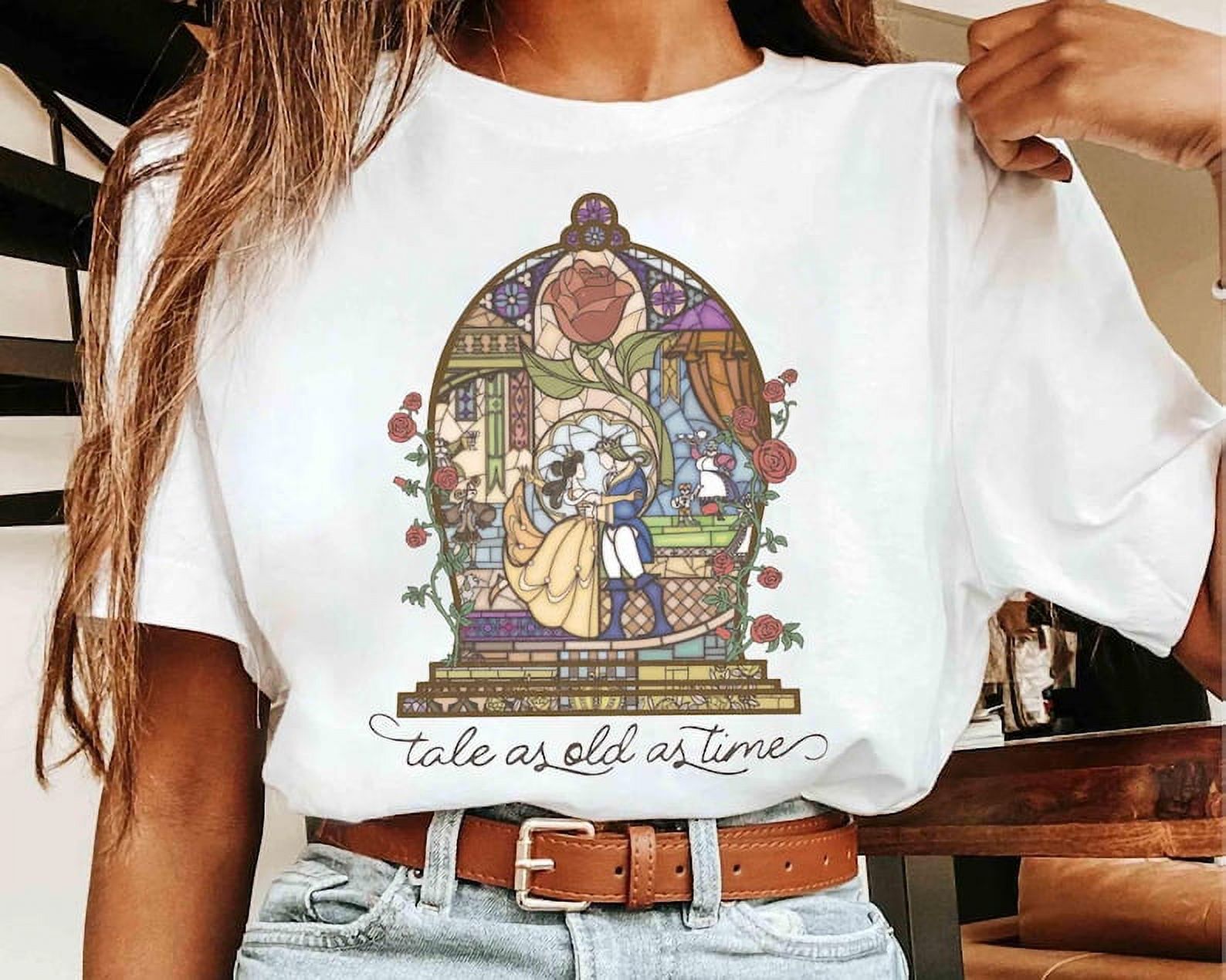 Disney Beauty & The Beast Stained Glass Shirt, Tale as Old as Time ...