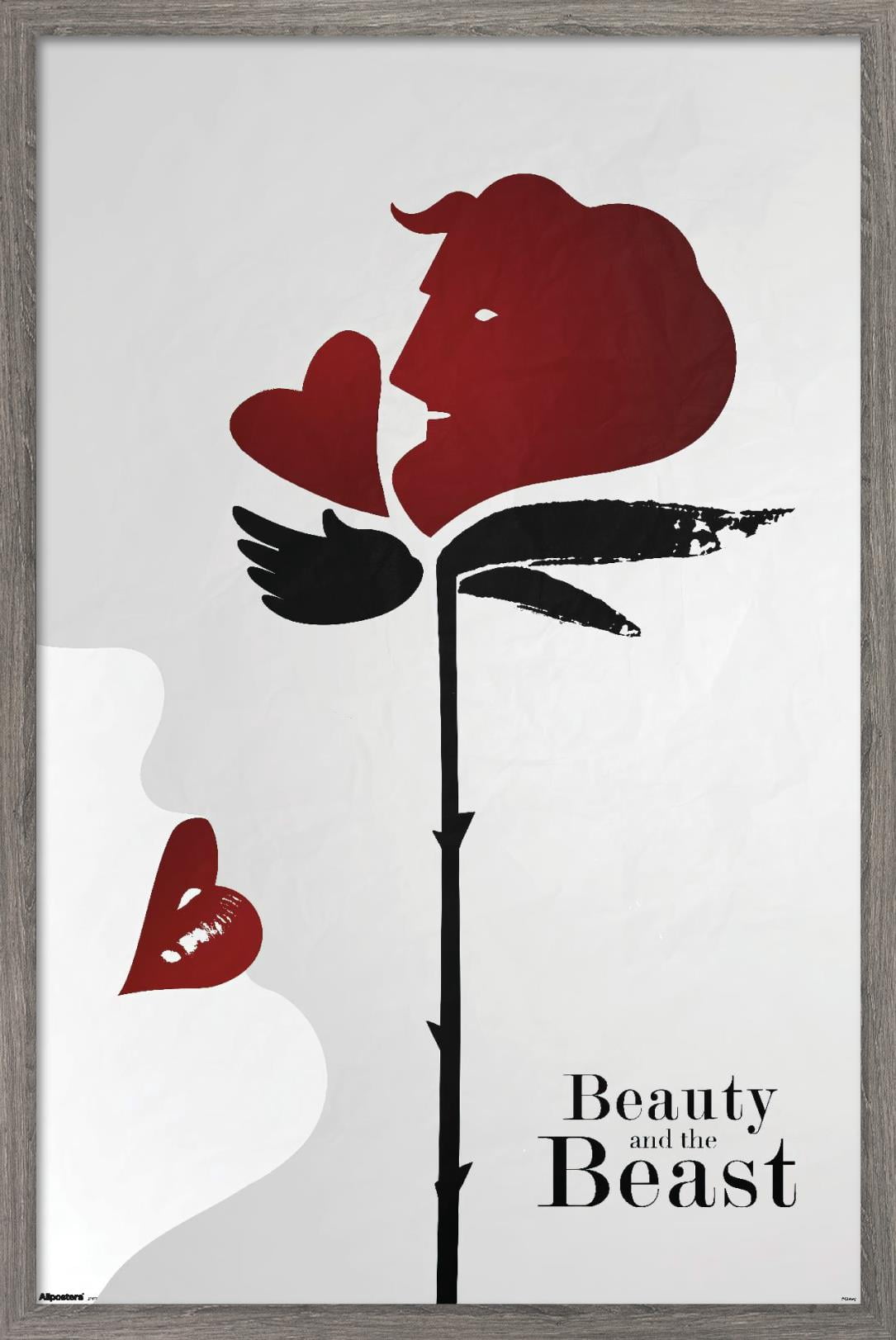 Disney Beauty and the Beast (1991) - Rose Silhouette Wall Poster, 14. ...