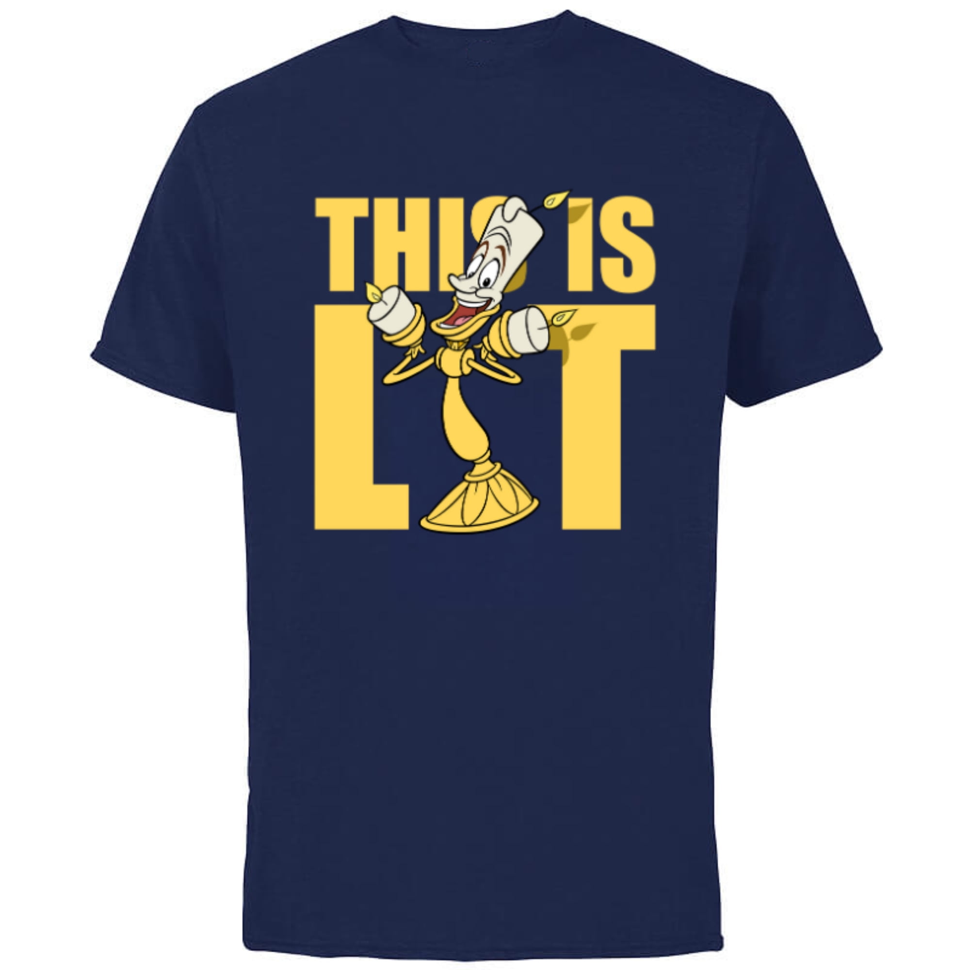 Disney Beauty and the Beast Lumiere This is Lit - Short Sleeve Cotton T-Shirt for Adults ...