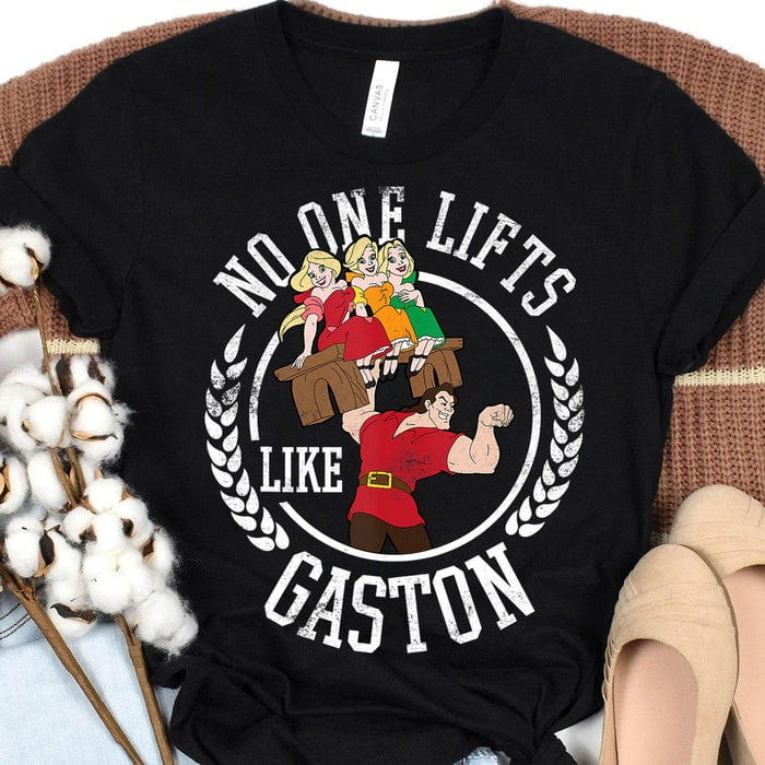 Disney Beauty and the Beast No One Lifts Like Gaston Badge Shirt ...