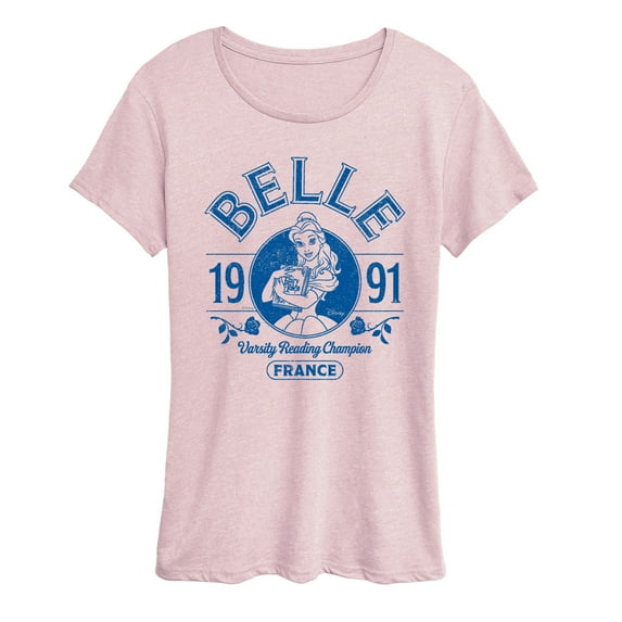 Disney - Belle Collegiate - Women's Short Sleeve Graphic T-Shirt ...