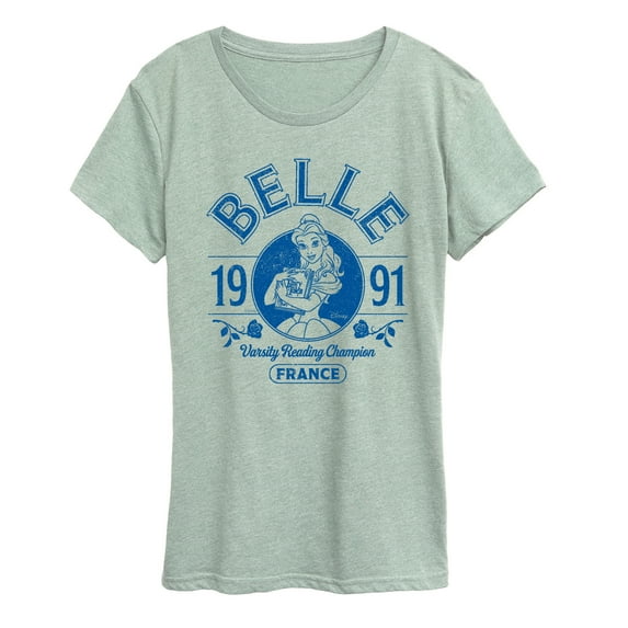 Disney - Belle Collegiate - Women's Short Sleeve Graphic T-Shirt ...
