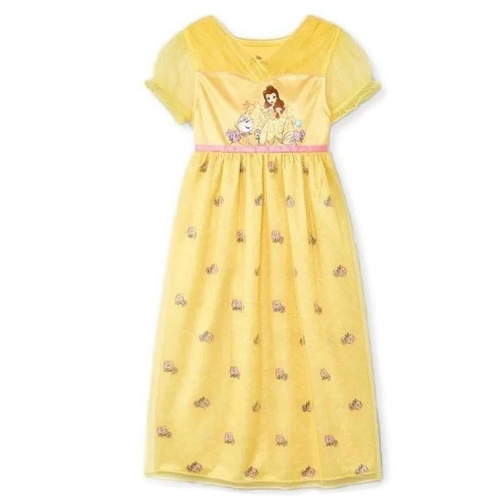 Disney Toddler Girl's Satin Tulle Nightgown, Belle Graphic, Ruffled ...