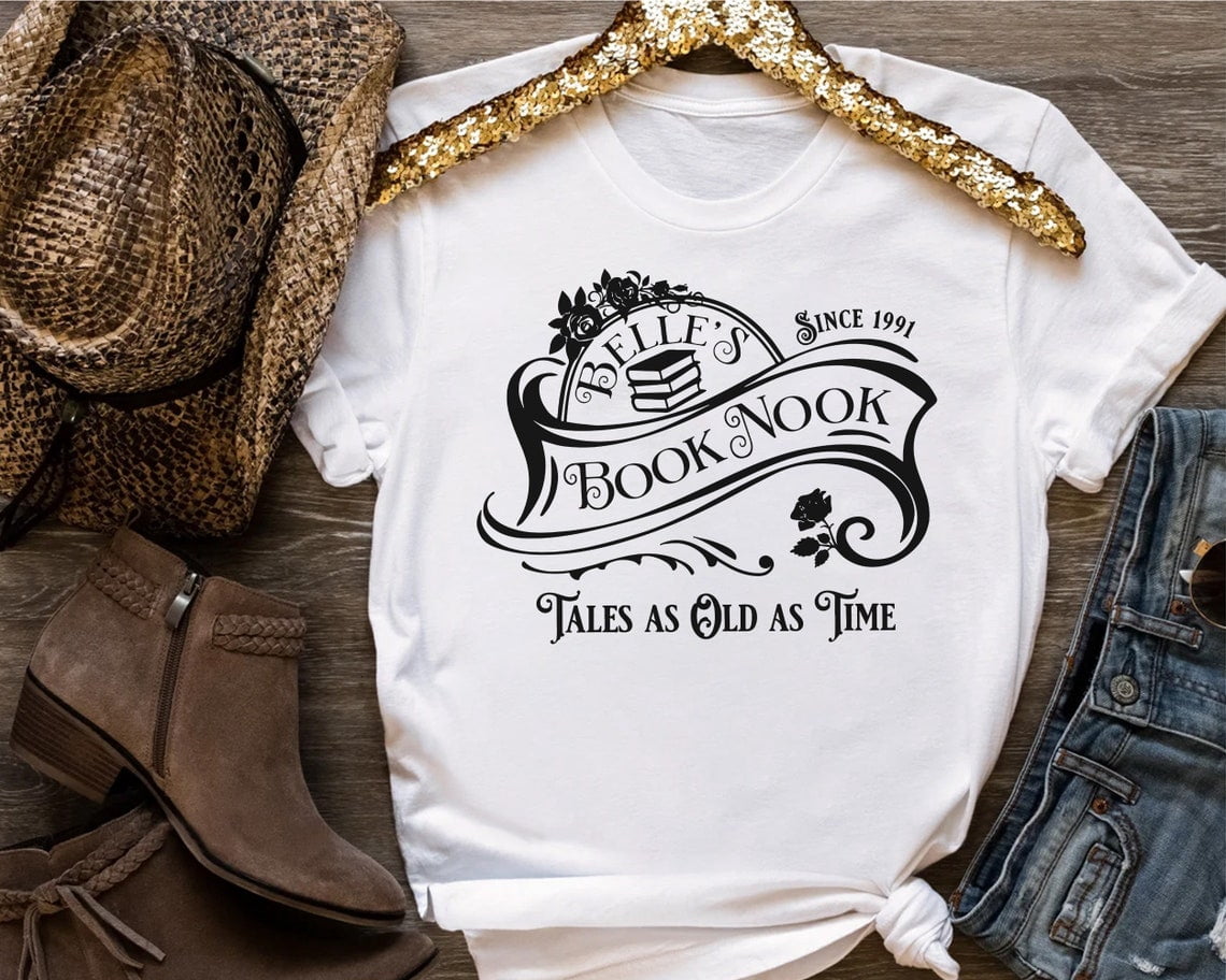 Disney Belle'S Book Shop Est 1991 Shirt, Tale As Old As Time Shirt ...