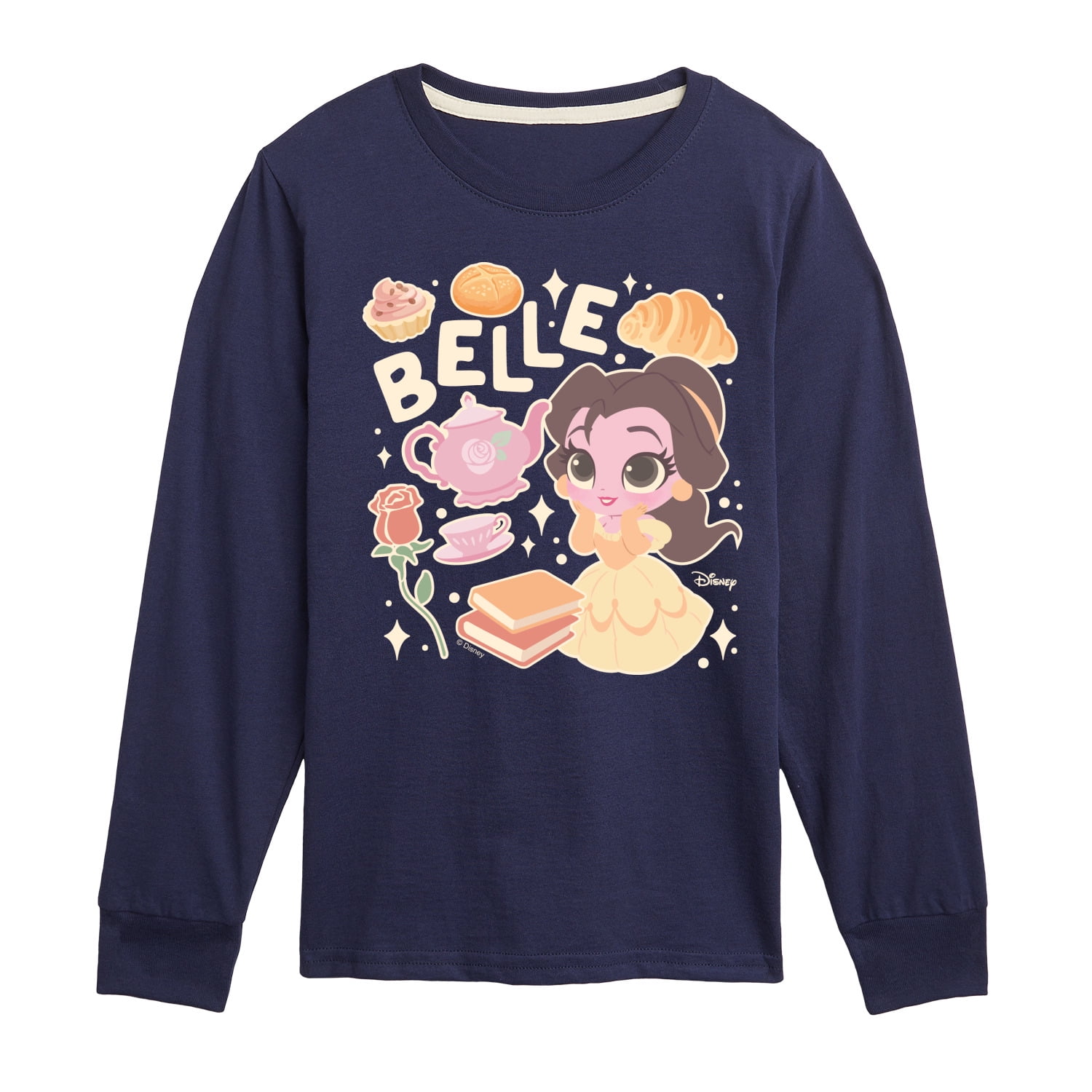 Disney - Belle Stickers - Youth Boys Long Sleeve Graphic T-Shirt ...