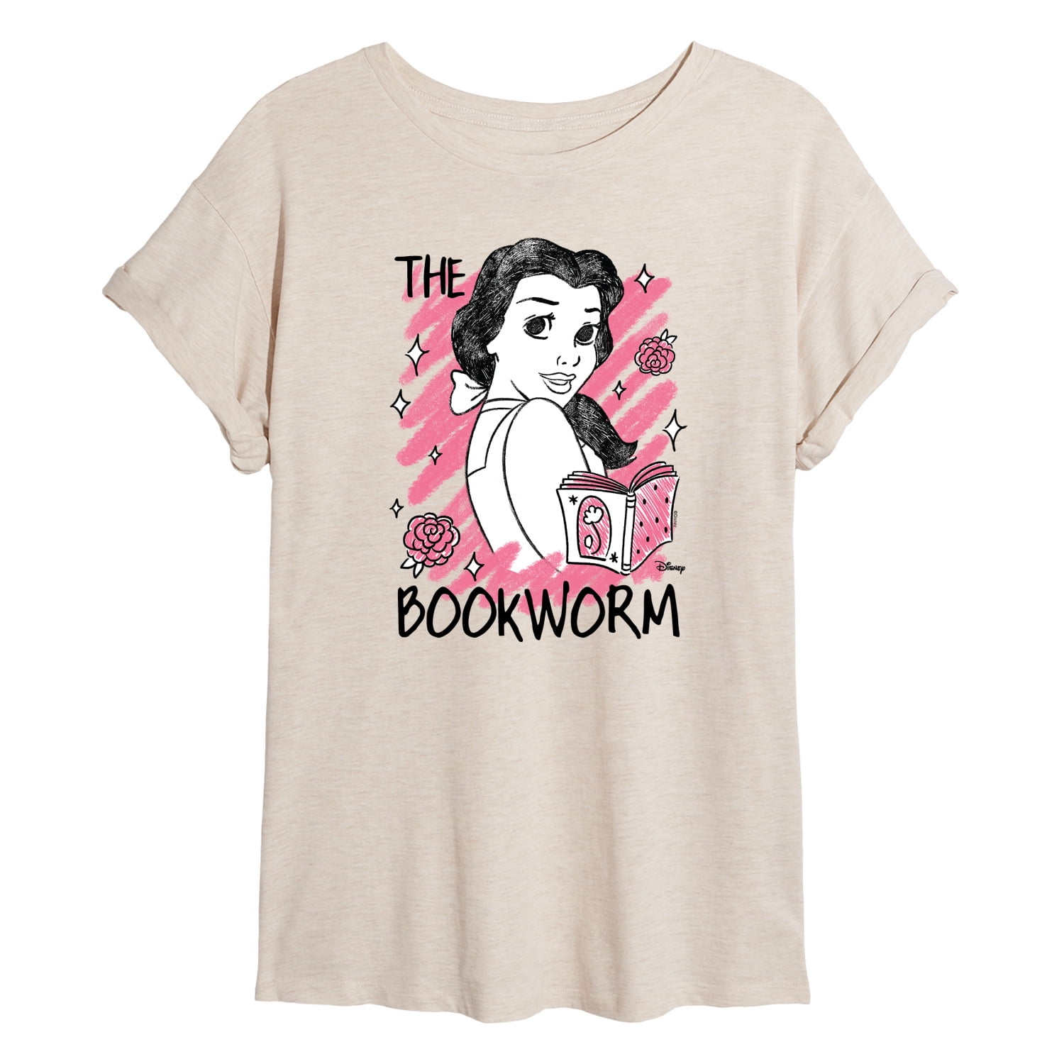 Disney - Belle The Bookworm - Juniors Ideal Flowy Muscle T-Shirt ...