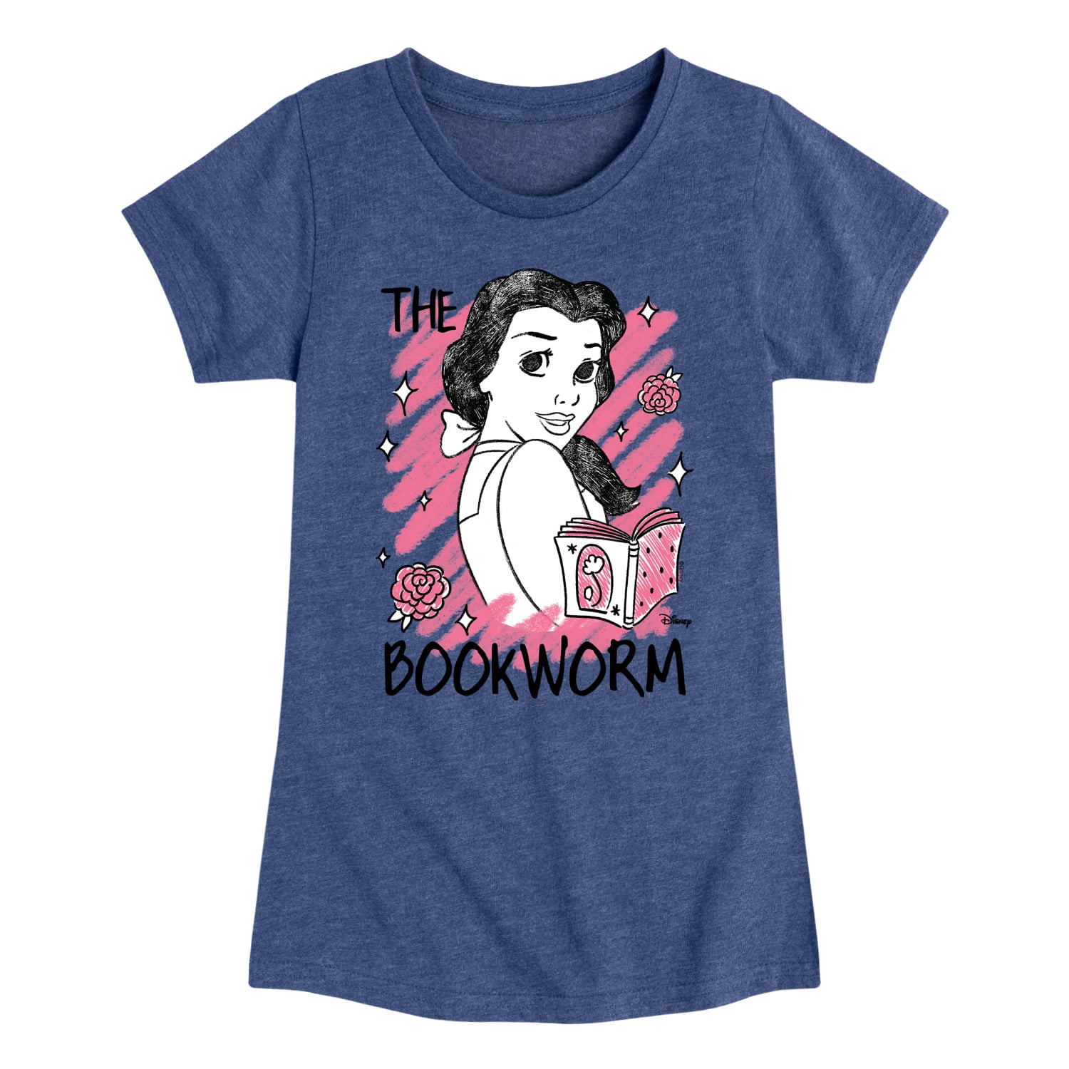 Disney - Belle The Bookworm - Toddler & Youth Girls Short Sleeve ...