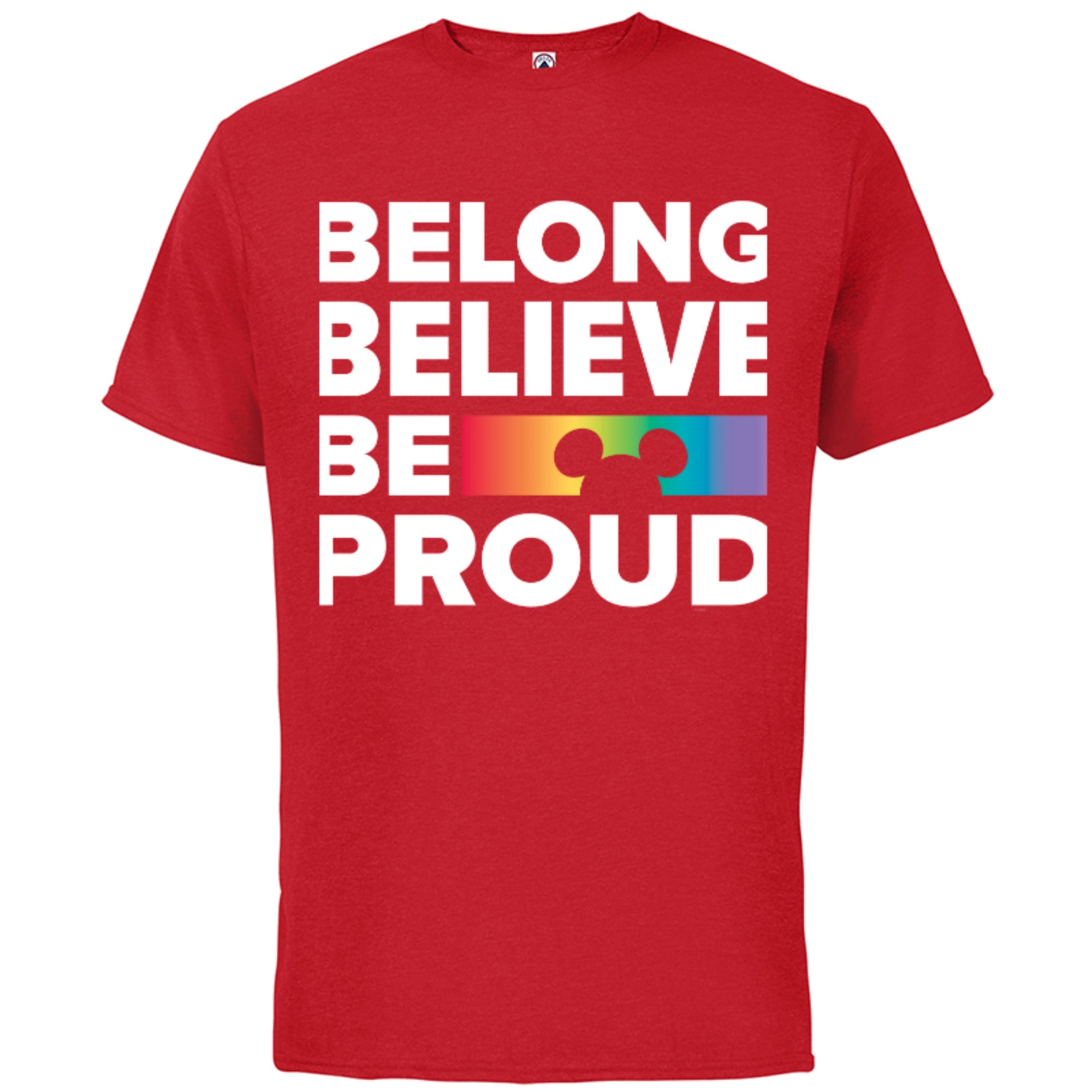 Disney Belong Believe Be Proud Pride - Short Sleeve Cotton T-Shirt for ...