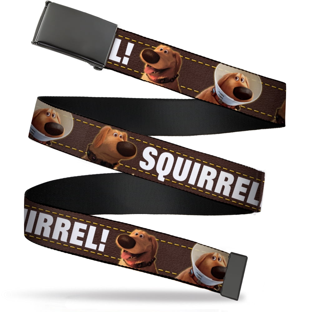Disney Belt, Flip Web Belt Dug Poses Squirrel Brown Yellow White, 1.5 ...