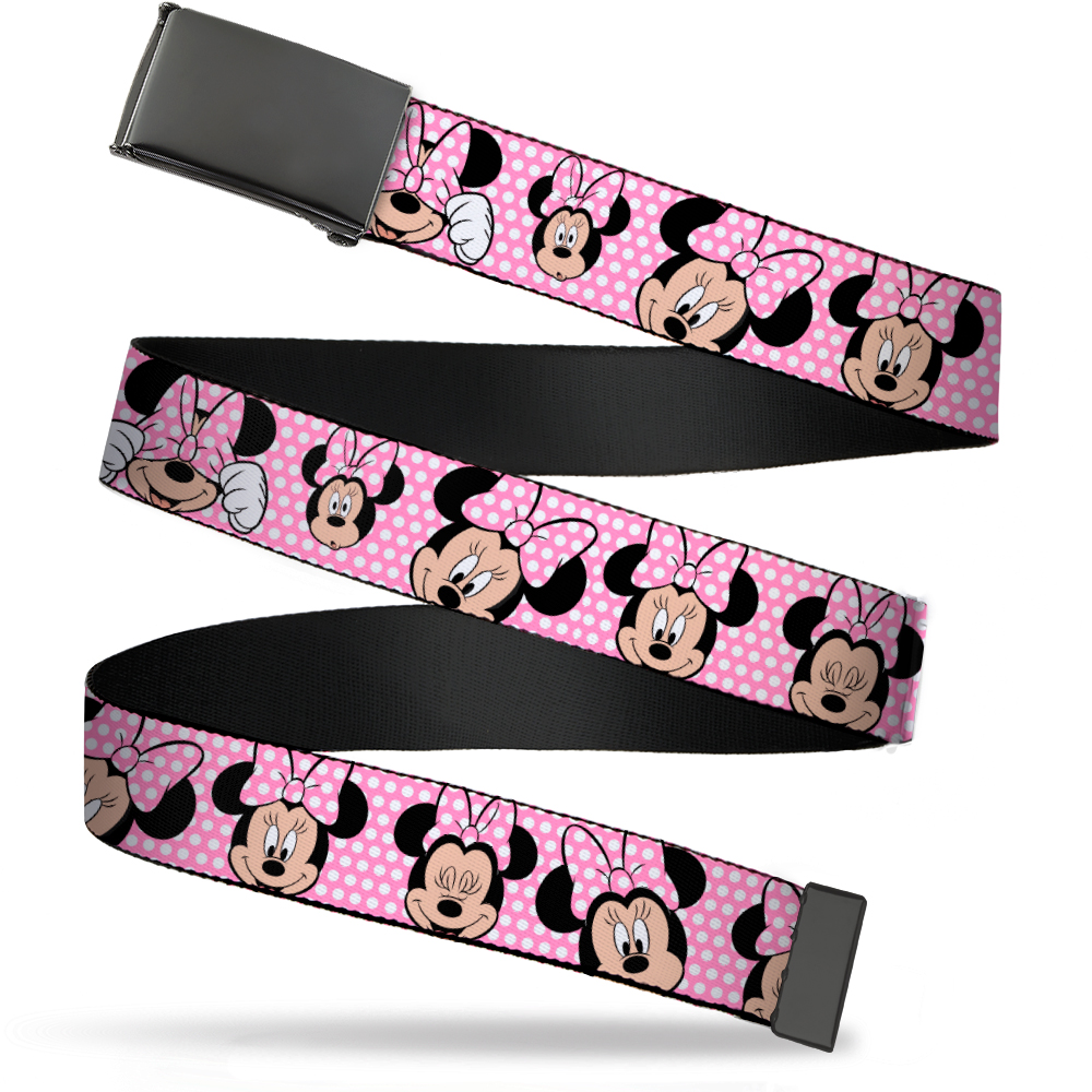 Disney Belt, Flip Web Belt Minnie Mouse Expressions Polka Dot Pink ...