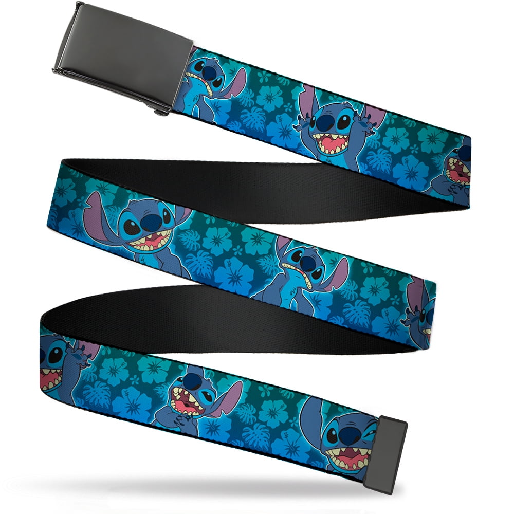 Disney Belt, Flip Web Belt Stitch Expressions Hibiscus Collage Green ...