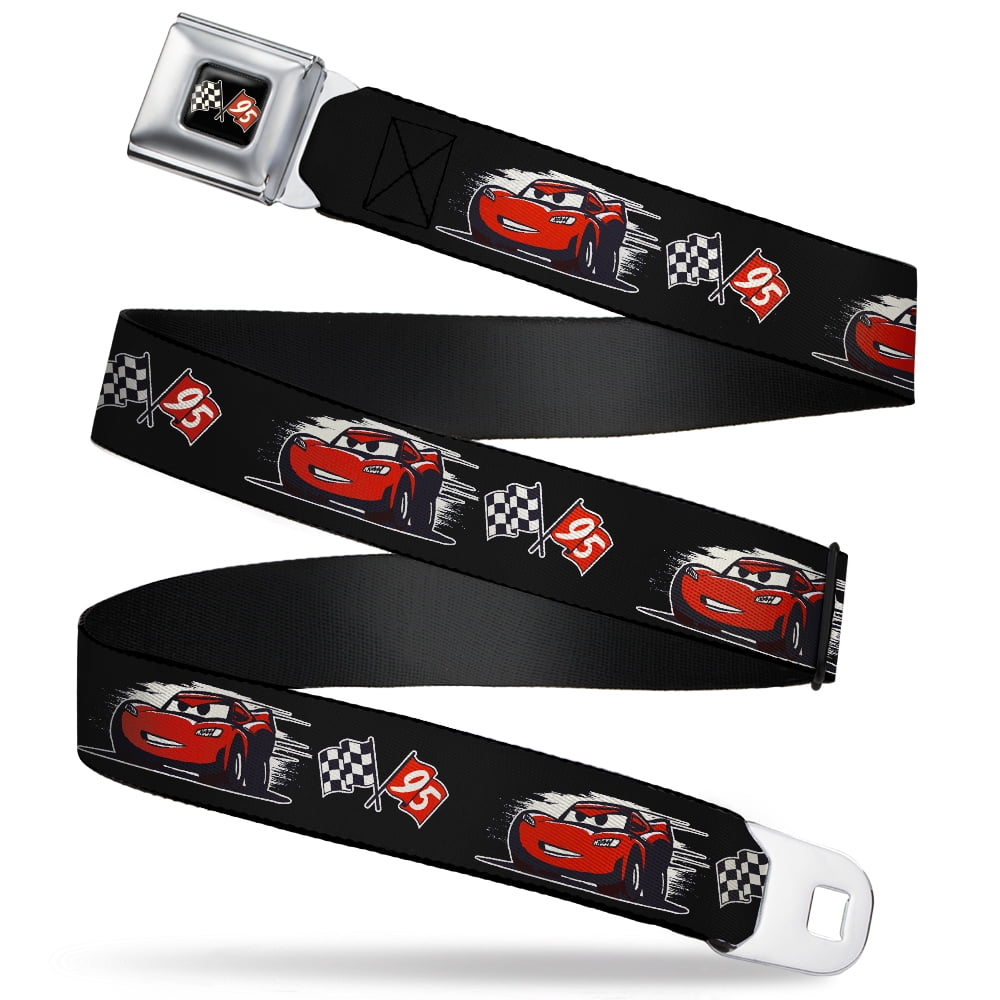 Disney Belt, Seatbelt Buckle Belt, Cars 3 Lightning McQueen Caricature ...