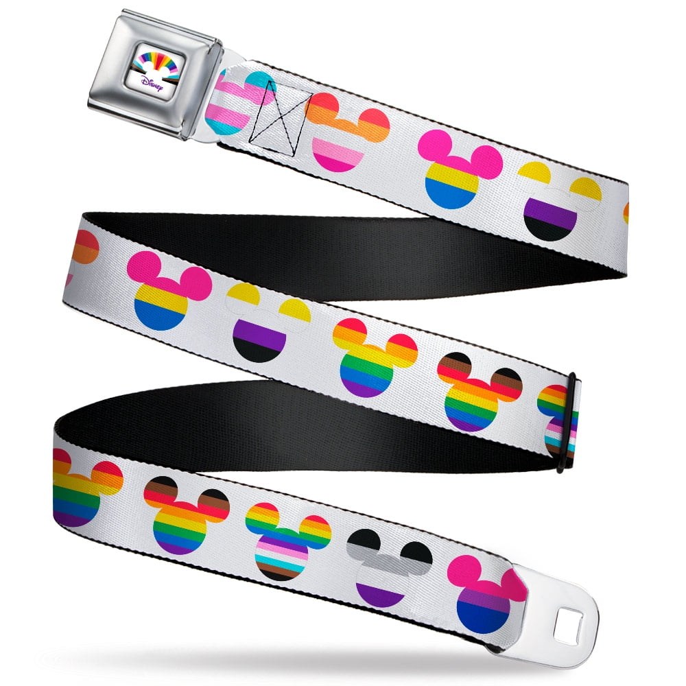 Disney Belt, Seatbelt Buckle Belt, Mickey Mouse Ears Icon Pride Flags ...