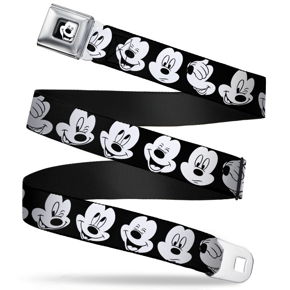 Disney Belt, Seatbelt Buckle Belt, Mickey Mouse Expressions Close Up ...