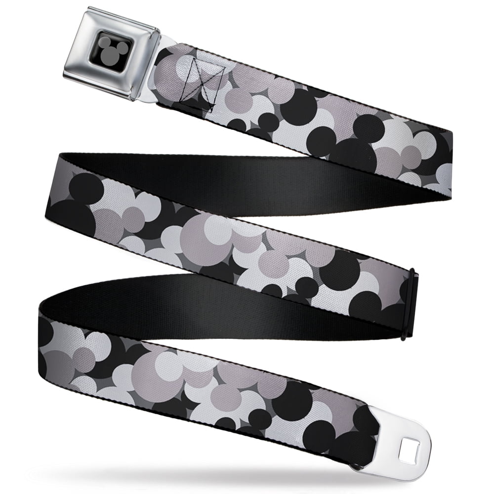 Disney Belt, Seatbelt Buckle Belt, Mickey Mouse Head Stacked Black ...