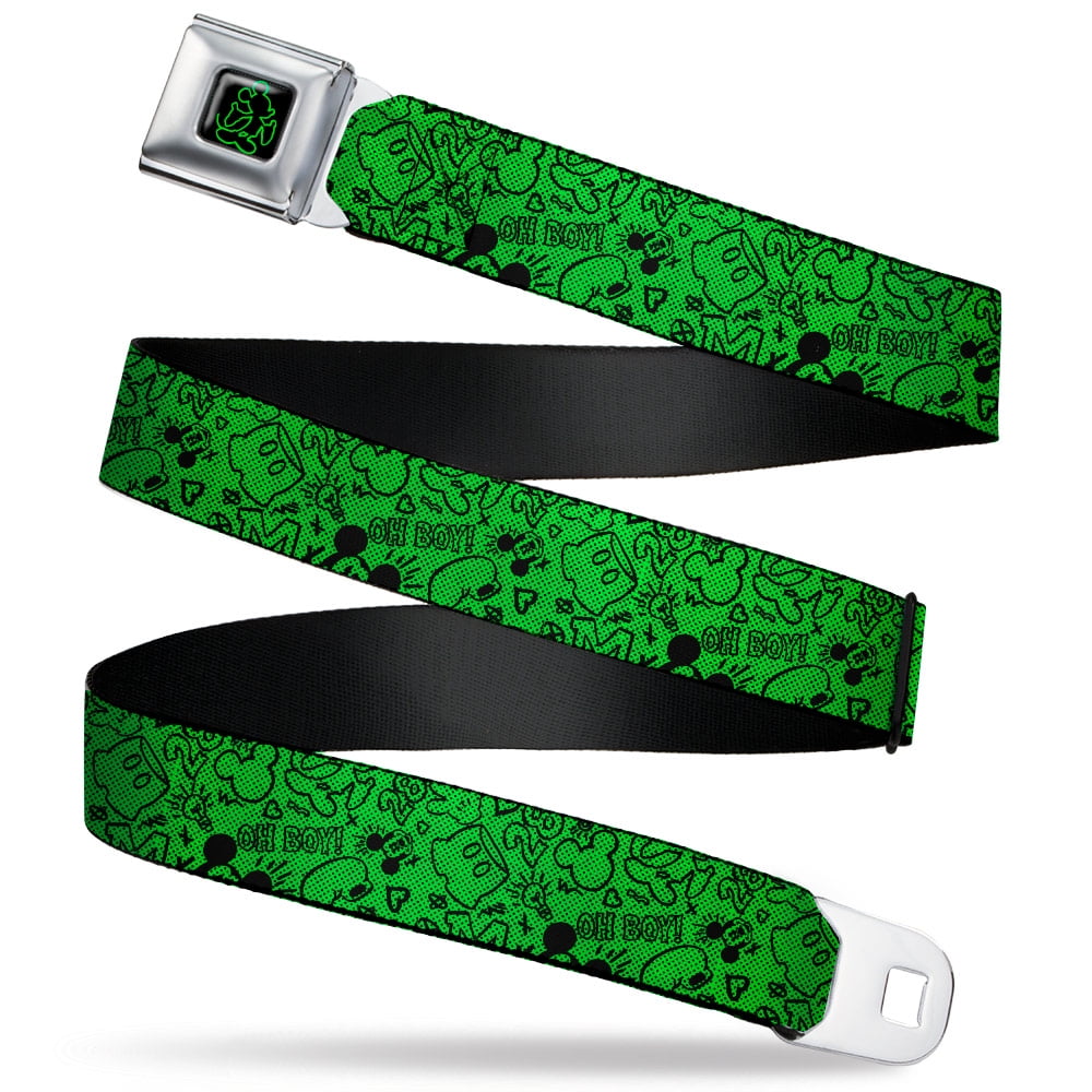 Disney Belt, Seatbelt Buckle Belt, Mickey Mouse Outline Doodles Black ...
