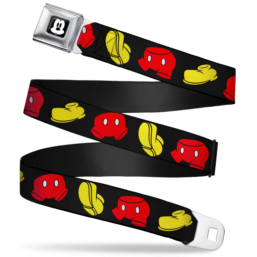 Disney Belt, Seatbelt Buckle Belt, Mickey Mouse Shorts and Shoes Black ...