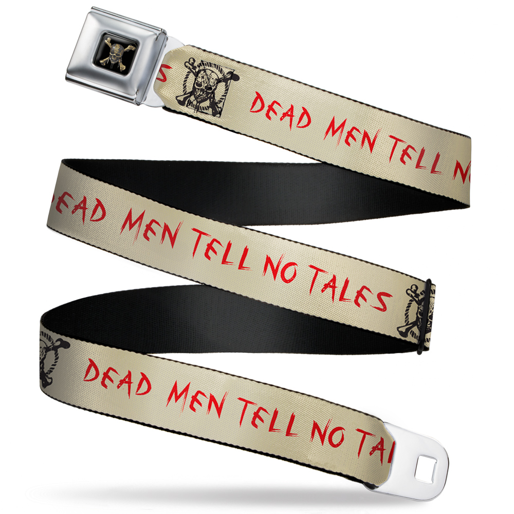 Disney Belt, Seatbelt Buckle Belt, Pirates Skull Icon Dead Men Tell No ...