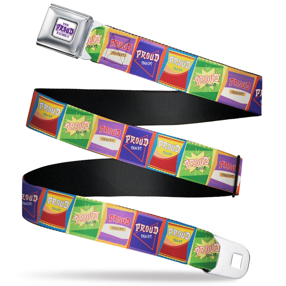 Disney Belt, Seatbelt Buckle Belt, The Proud Family Proud Snacks Logo ...