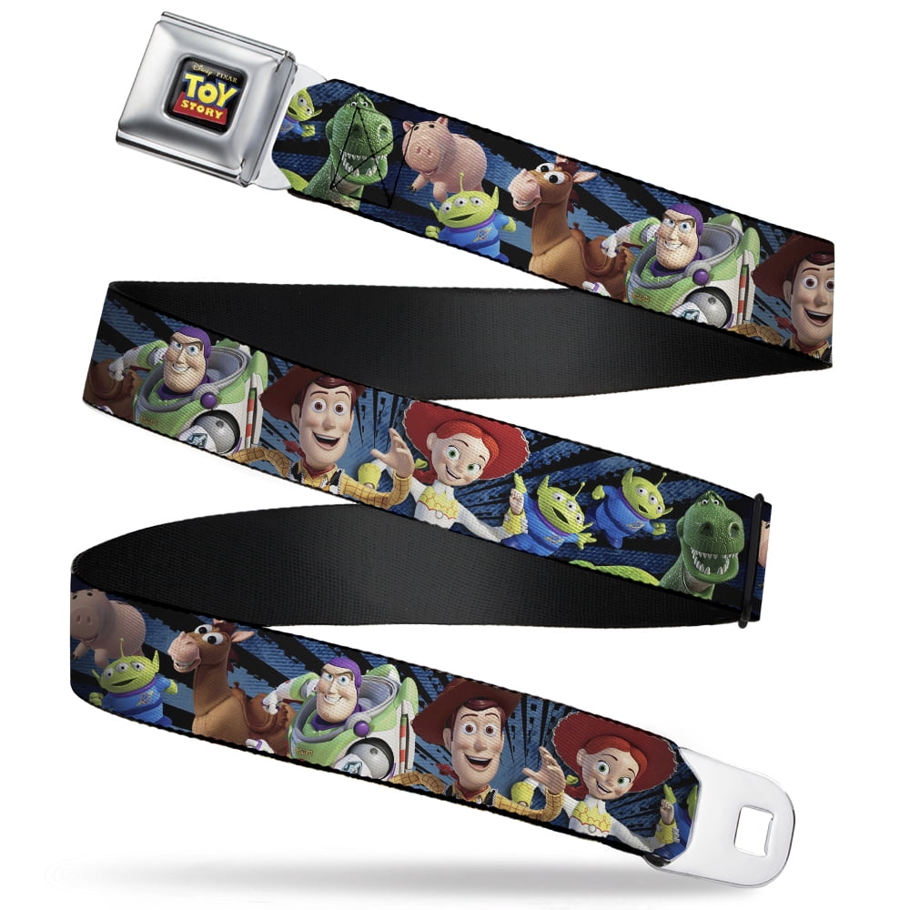 Disney Belt, Seatbelt Buckle Belt, Toy Story Characters Running Denim ...