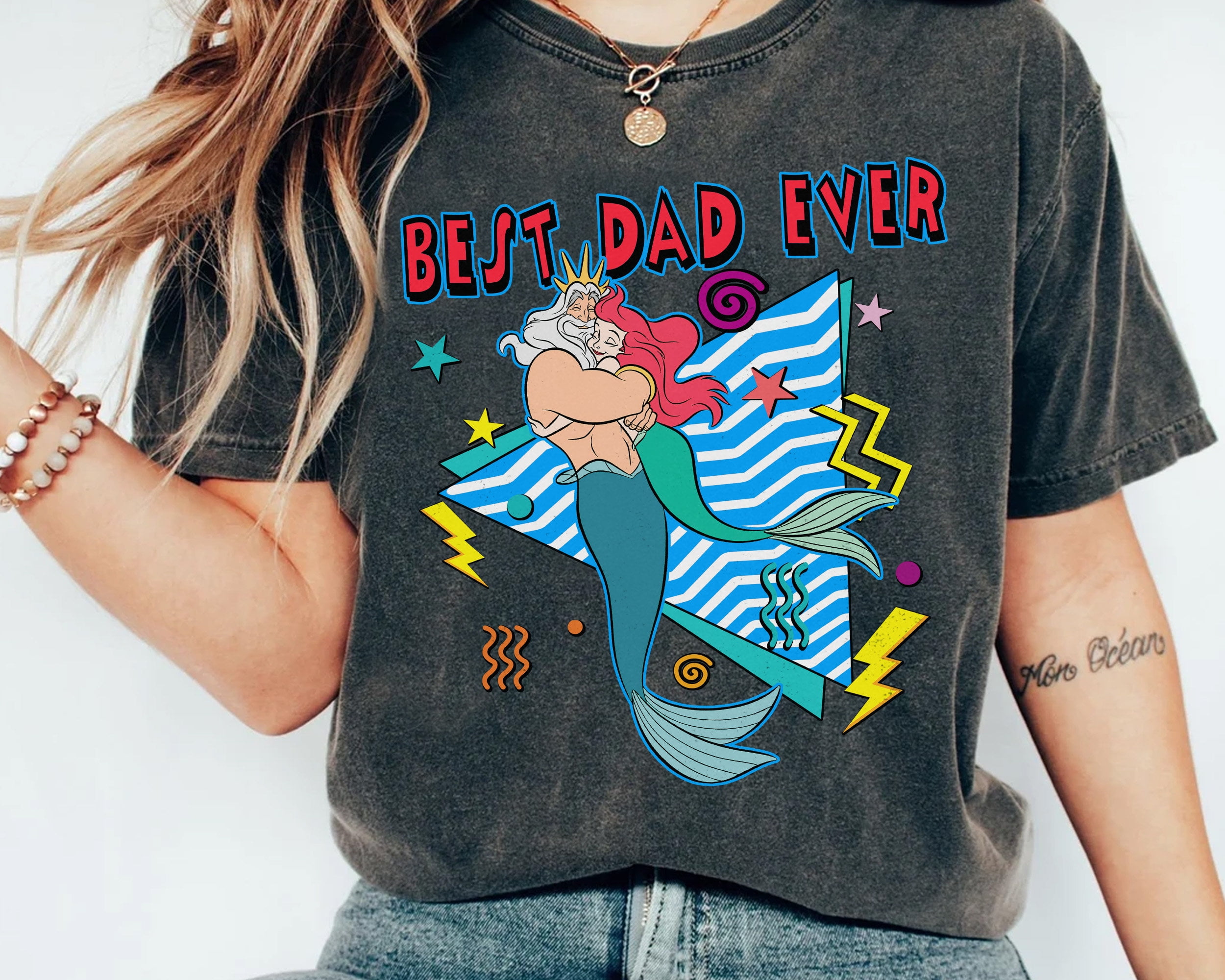 Disney Best Dad Ever The Little Mermaid King Triton & Ariel Princess ...