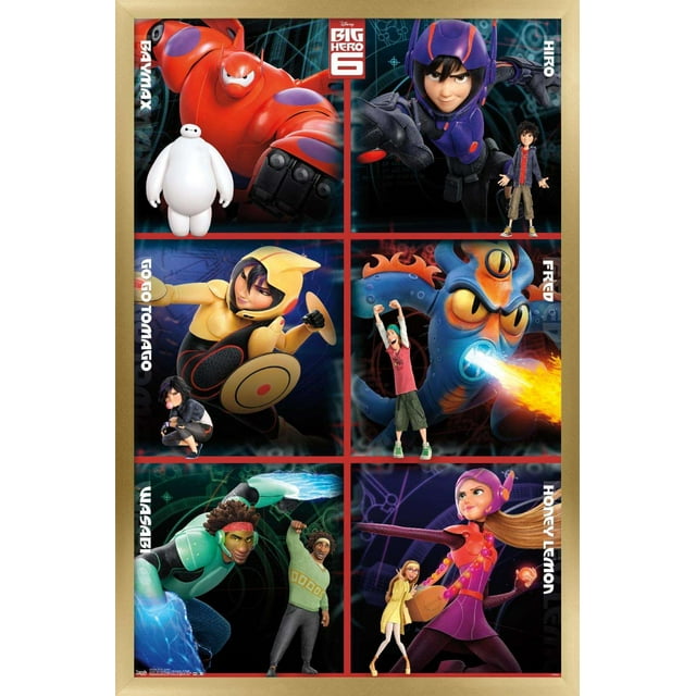 Disney Big Hero 6 - Heroes Wall Poster, 22.375" x 34", Framed - Walmart.com