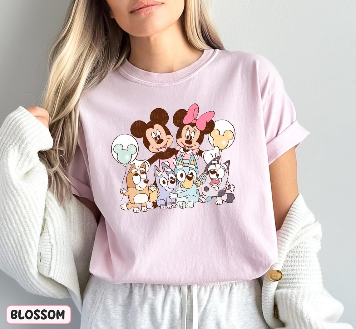 Disney Blue Dog Shirt Disney World Shirt, Mickey and Bluey T-shirt,Dark ...