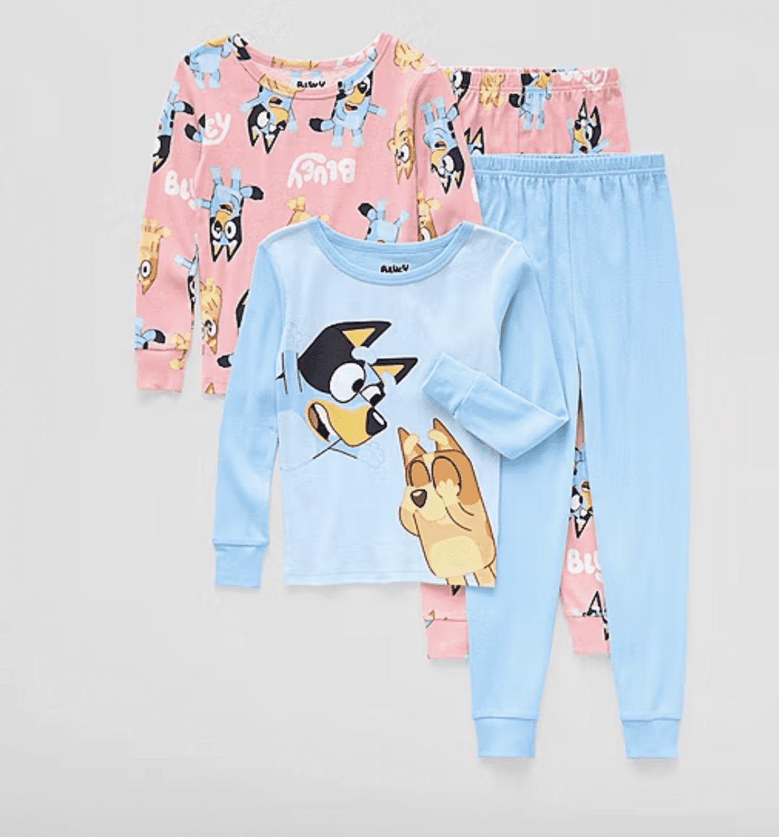 Disney Bluey Crew Neck Long Sleeve 4 piece Pajama Sets - Walmart.com