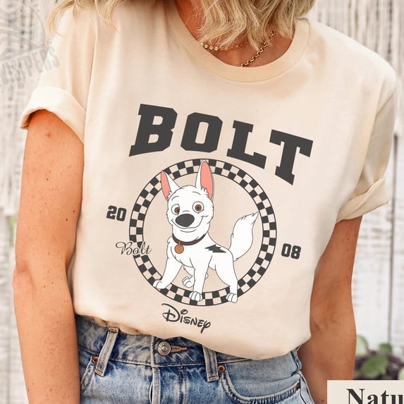 Disney Bolt Est 2008 Checkered Circle Shirt Dog Lover T-shirt Tee ...