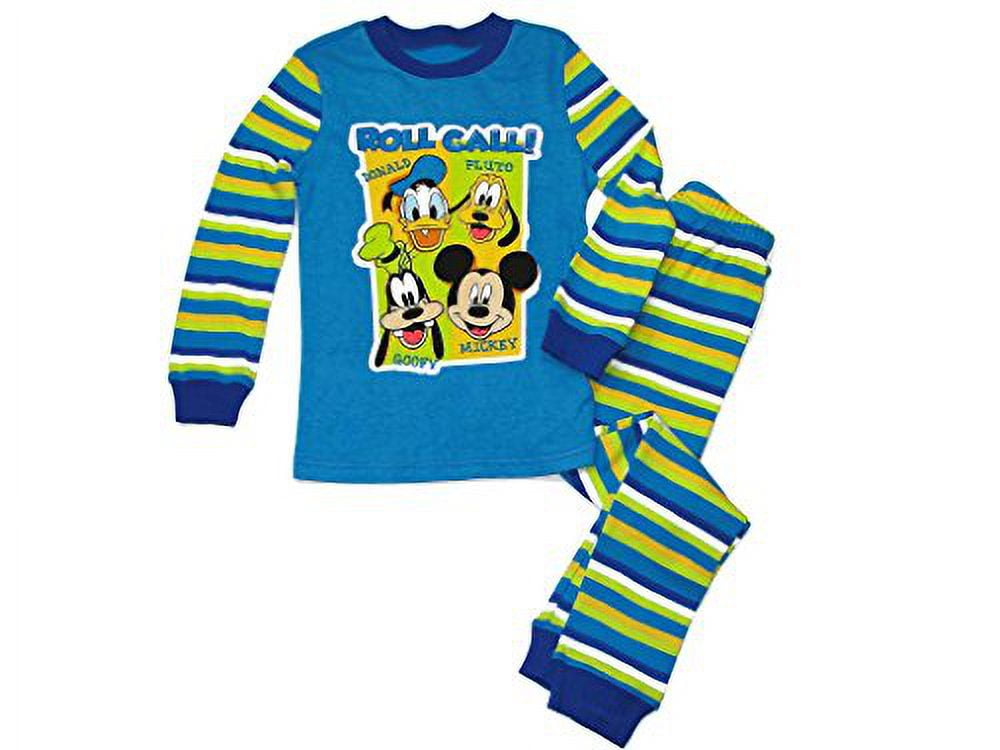 Disney Boy's Mickey and The Gang Roll Call! Cotton Striped Pajama PJ ...