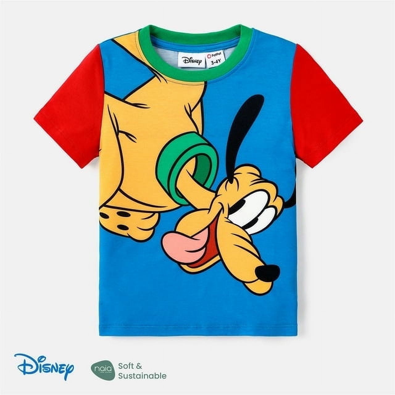 Disney Boys Graphic Tee Micky Mouse Pluto Short Sleeves T-Shirt Top ...