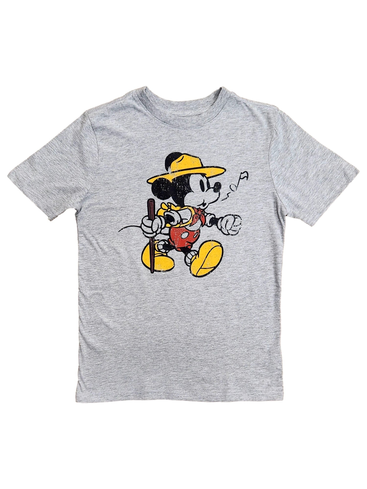 Disney Boys Gray Mickey Mouse Singing Short Sleeve T-Shirt Tee Shirt S ...